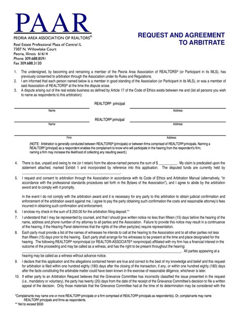 Fillable Online Request And Agreement To Arbitrate A1 0314 Fax Email