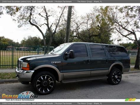 2000 Ford Excursion Limited 4x4 Dark Green Satin Metallic Medium Parchment Photo 2