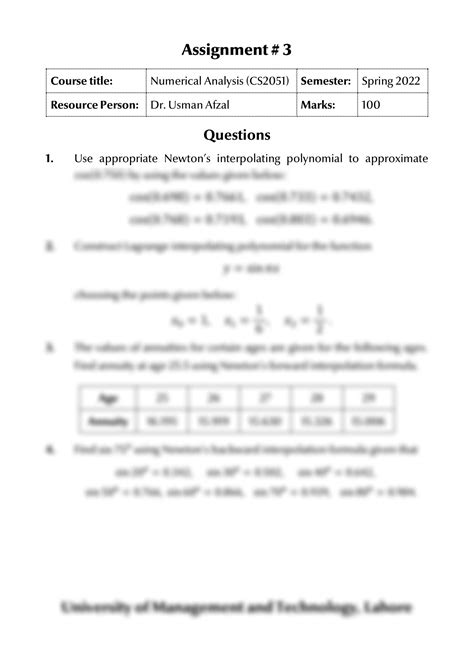 SOLUTION Numerical Analysis Questions Of Interpolation Studypool