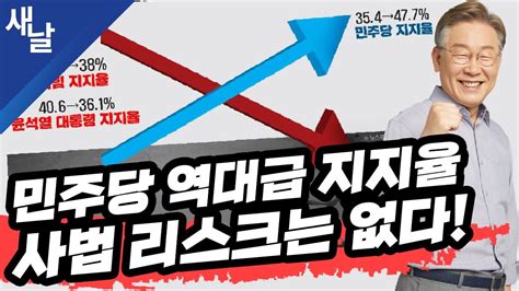 짤 민주당 역대급 지지율 사법 리스크는 없다 Youtube