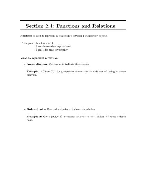 functions and relations relation is used to represent a relationship