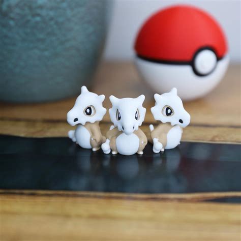 Chibi Cubone 3d Printed Figurine Cute Pokemon Model Keychain Option