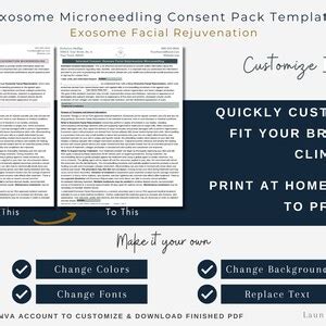 Exosome Microneedling Consent Template Exosome Facial Rejuvenation Consent Form Exosome