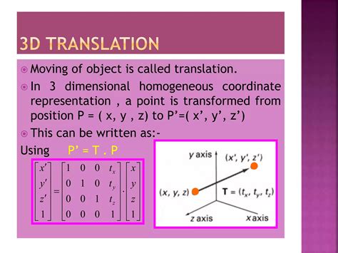 3d Transformation In Computer Graphics Pptx