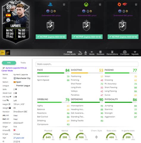 쇼다운 Sbc 라포르트 Vs 커티스 존스 스텟 맨시티 Vs 리버풀 Ea Fc 시리즈 에펨코리아