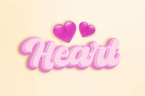 Premium Vector Heart Editable Text Effect Template