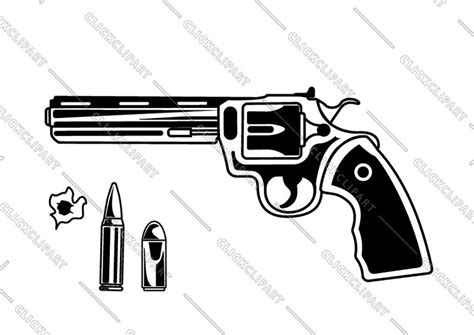 Pistols Svg Gun Png Bullets Clipart Weapon Svg Ammo Vector Silhouette