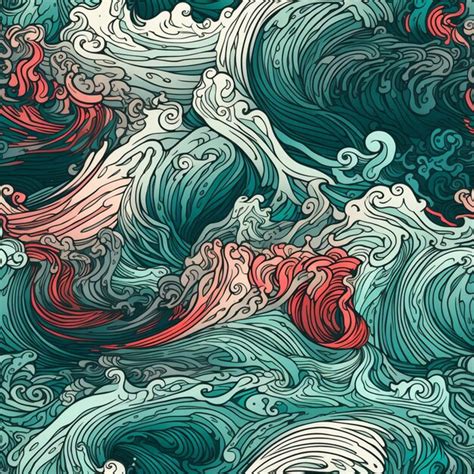 A Close Up Of A Pattern Of Waves And Clouds Generative Ai Premium Ai Generated Image