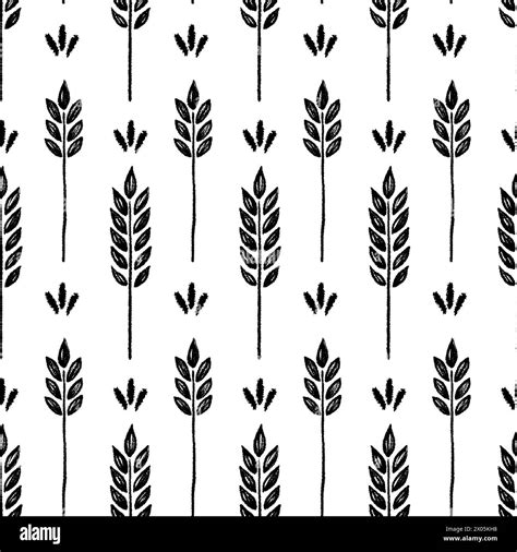 Wheat Brush Texture Seamless Pattern Background Hand Drawn Crayon