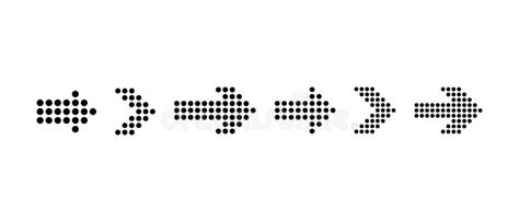 Dotted Arrows Vector Icons Set Arrow Cursor Symbol Collection Stock