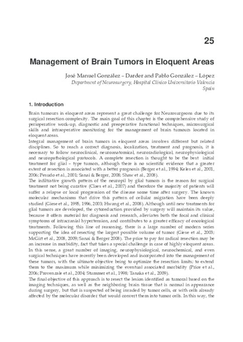 Pdf Management Of Brain Tumors In Eloquent Areas Arpit Keshari
