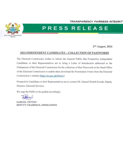 Ec Issues Guidelines For Independent Candidates To Access Nomination Forms