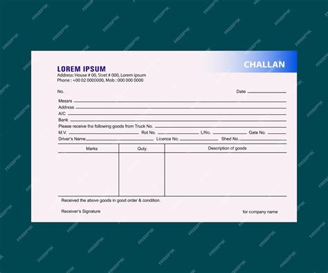 Bill Challan Template Design Challan Delivery Challan Challan Form Bill