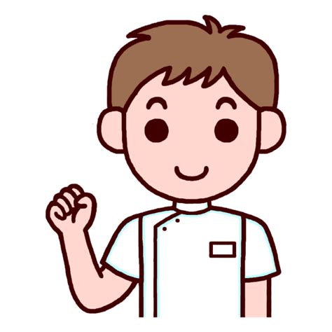 男性アップカラー理学療法士福祉施設介護者介護・医療無料イラスト素材