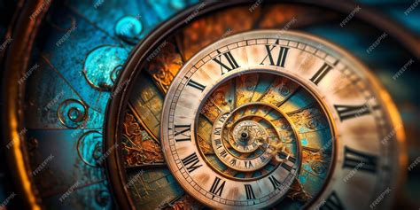 premium ai image a close up of a clock with a spiral design on it