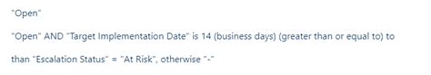 Formula If Statement Escalation Status Smartsheet Community
