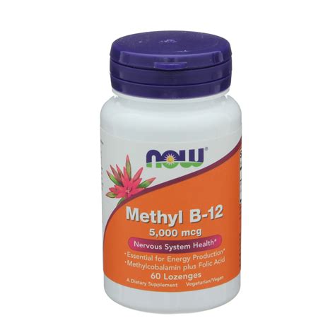 Now Methyl B12 5000 Mcg Lozenges Shop Vitamins A Z At H E B