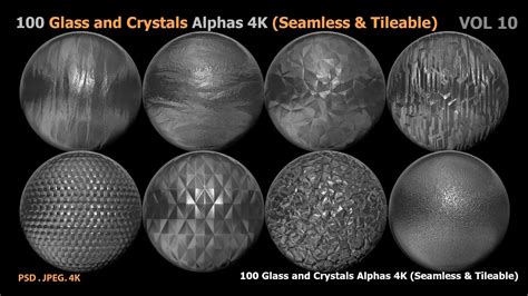 100 Glass And Crystals Alphas Seamless Flippednormals