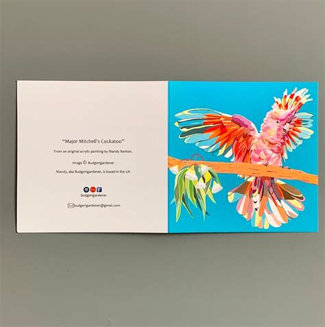 Cockatoo Greeting Card Pink Cockatoo Major Mitchells Etsy