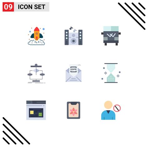 Set Of 9 Vector Flat Colors On Grid For Commission Diagram Transport