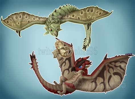Fanart Monster Hunter Chibi Rathalos And Rathian By Ccolors95 On