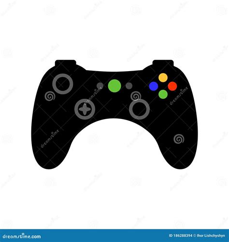 Black Gamepad Icon On White Background Wireless Video Game Console