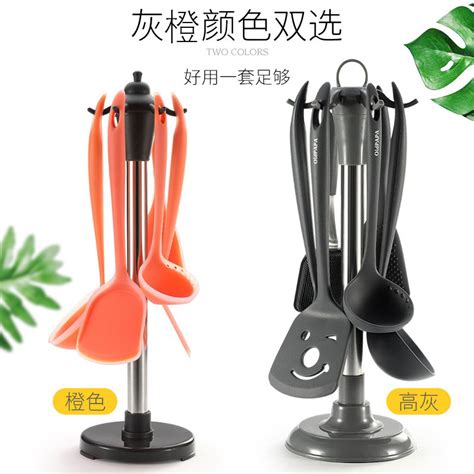 老爹食品级硅胶汤勺长柄家用不粘锅专用大汤勺粥勺耐高温炒菜勺子 虎窝淘