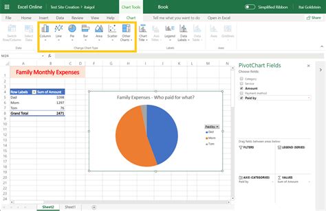 insert pivotchart is available in excel for the web microsoft