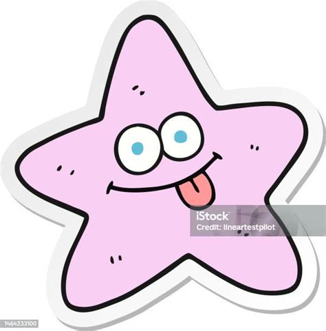 Sticker Of A Cartoon Starfish Stock Illustration Download Image Now