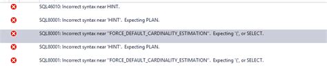 Option Recompileuse Hint Forcedefaultcardinalityestimation In