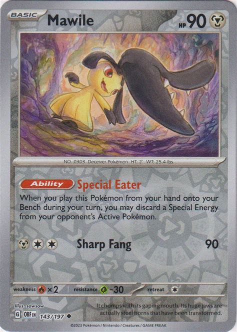 Karta Pokémon Obsidian Flames 143197 Mawile Reverse Holo