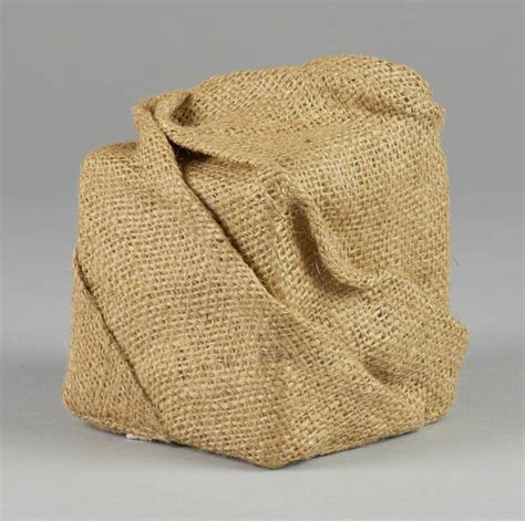 121 Linked Cubes Cube Covered In Loosely Swathed Jute Fabric Art Uk