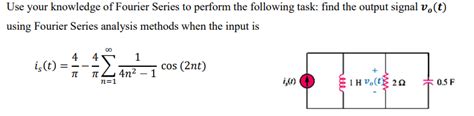 Solved Use Your Knowledge Of Fourier Series To Perform The Chegg
