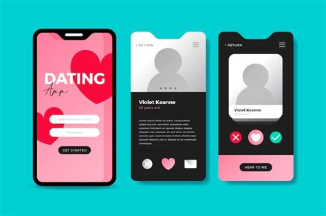 Interface De Aplicativo De Namoro Para Telefones Móveis Vetor Grátis