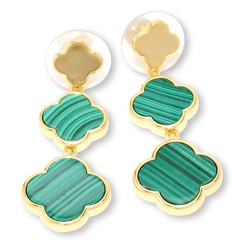 Connie Craig Carroll Jewelry Cascading Clover Gemstone Drop Earrings Hsn