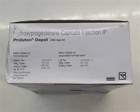 Hydroxyprogesterone Caproate Injection Ip Packaging Size 10x5x2ml