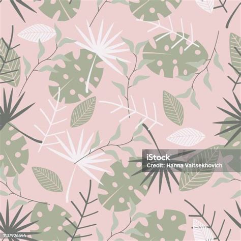 파스텔 색상에 부드러운 나뭇잎과 완벽 한 패턴벡터 일러스트 레이 션 Eps 0명에 대한 스톡 벡터 아트 및 기타 이미지 0명 디자인 배경 주제 Istock