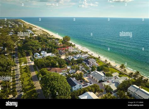 View From Above Of Large Residential Houses In Island Small Town Boca