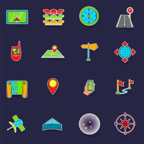 Premium Vector Navigation Icons Set Vector Sticker