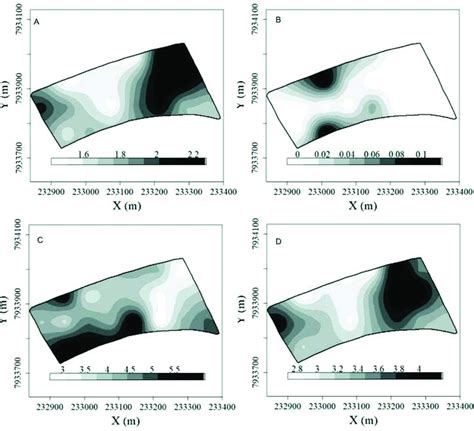 Maps Of Soil Chemical Attribute Variability A Ca Cmolc Dm ³ B Al