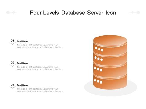 Four Levels Database Server Icon Ppt PowerPoint Presentation Gallery Graphic Tips PDF