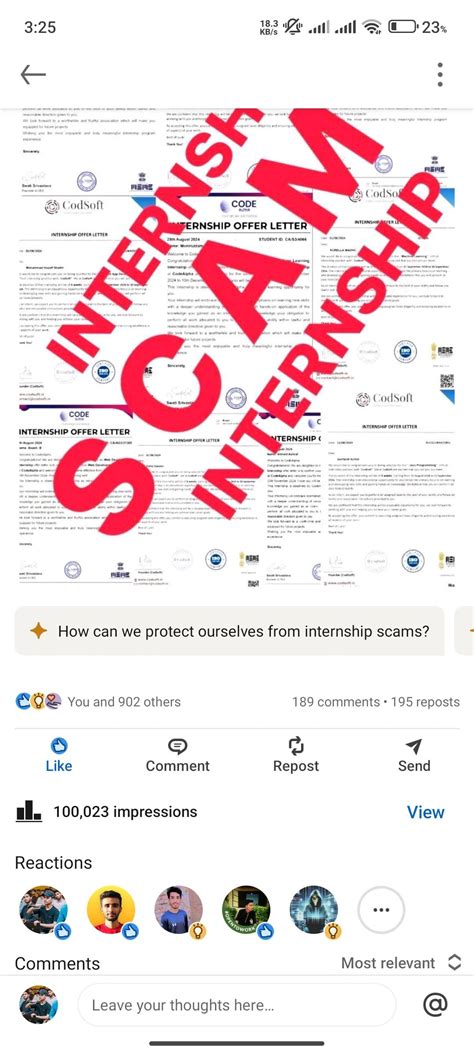 Zulqarnain Ahmed On Linkedin Internshipscams Awareness