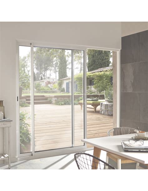 Alu Baie Vitrée Aluminium L 2200 X H 2150 Mm 3 Vantaux