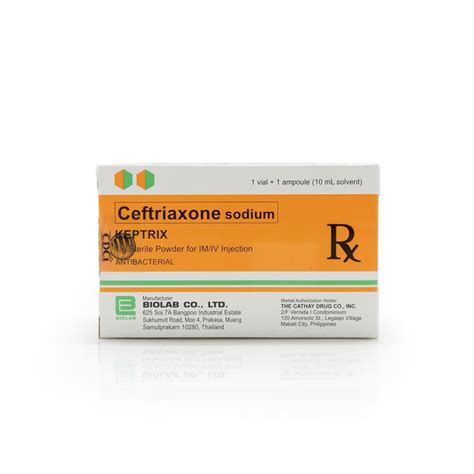 Keptrix Ceftriaxone Sodium 1g Sterile Powder For Im Iv Injection 1vial