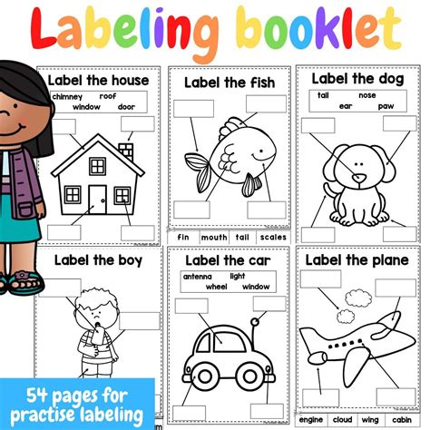 Labeling Booklet For Pre K Kindergarten Writing How To Etsy