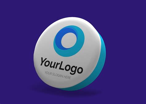 Round Logo Preview On 3d Button Photoshop Mockup Mediamodifier