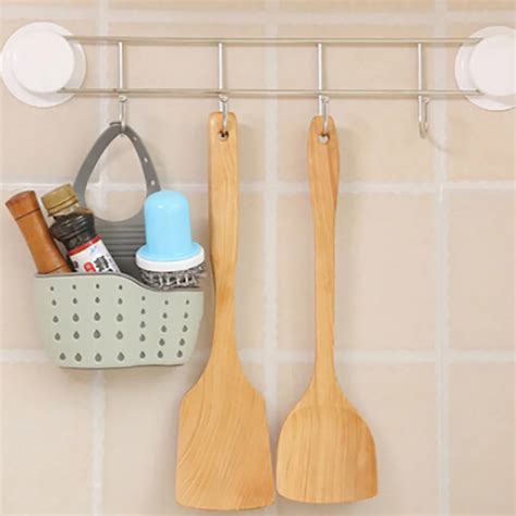 Useful Suction Cup Sink Shelf Soap Sponge Rack Kitchen Sucker Storage
