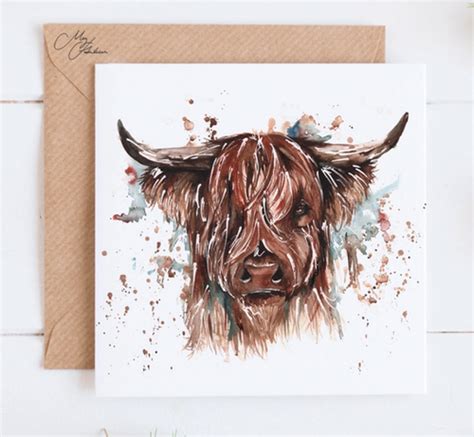 Highland Cow Greeting Cards Different Designs Available Rhosyn Farm