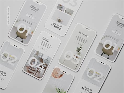 전화 및 화면 Ui Ux 앱 프레젠테이션 모형 프리미엄 Psd 파일