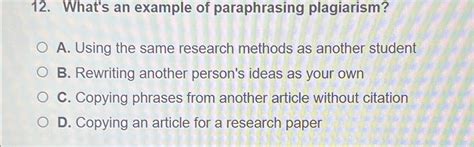 Solved Whats An Example Of Paraphrasing Plagiarisma